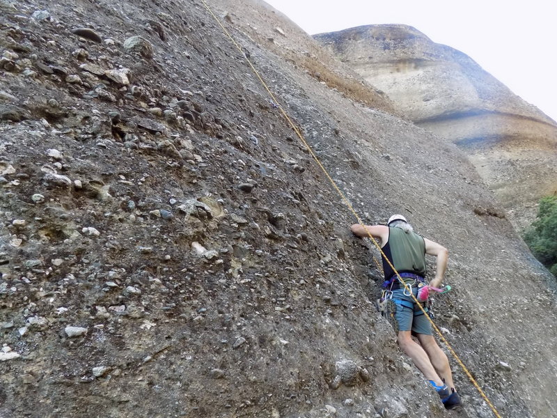 Rock climbing. Meteora Towers. - Olympos Trek