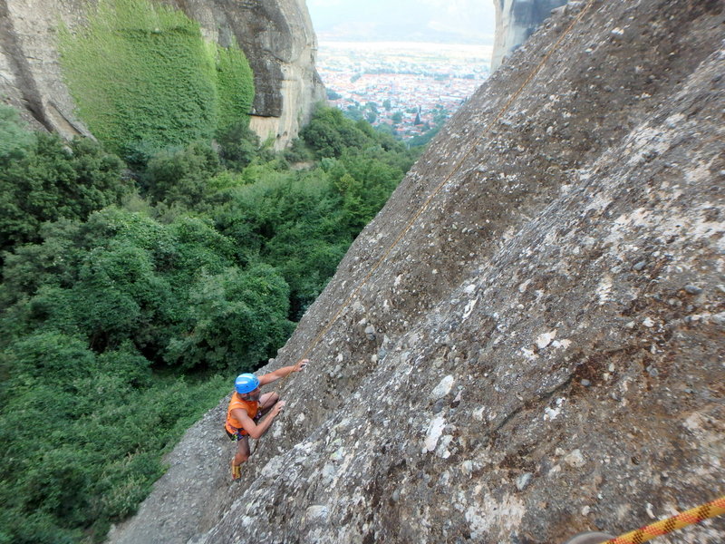 Rock climbing. Meteora Towers. - Olympos Trek